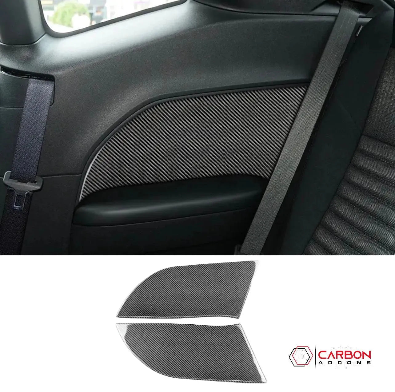 [2pcs] Carbon Fiber Rear Seat Arm Rest Panel Overlay for Dodge ...
