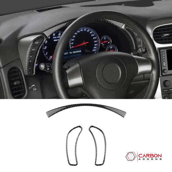 [3pcs] Real Carbon Fiber Gauge Cluster Surround Trim Overlay | C6 2005 ...