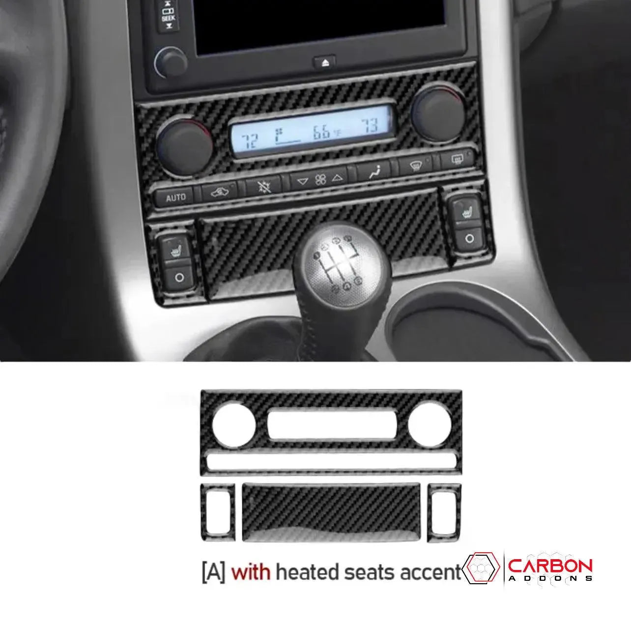 [4pcs] Real Carbon Fiber AC Control Panel Overlay | C6 2005-2013 ...