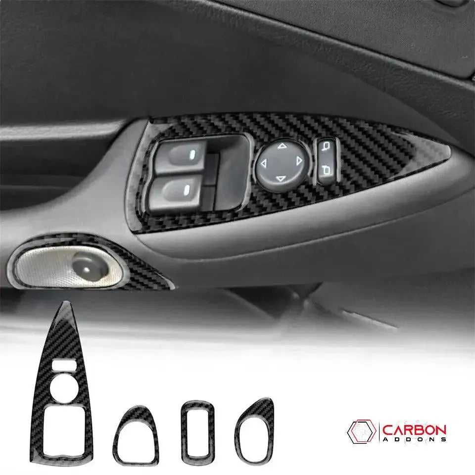 [4pcs] Real Carbon Fiber Window & Door Switch Trim Overlay | C6 2005 ...
