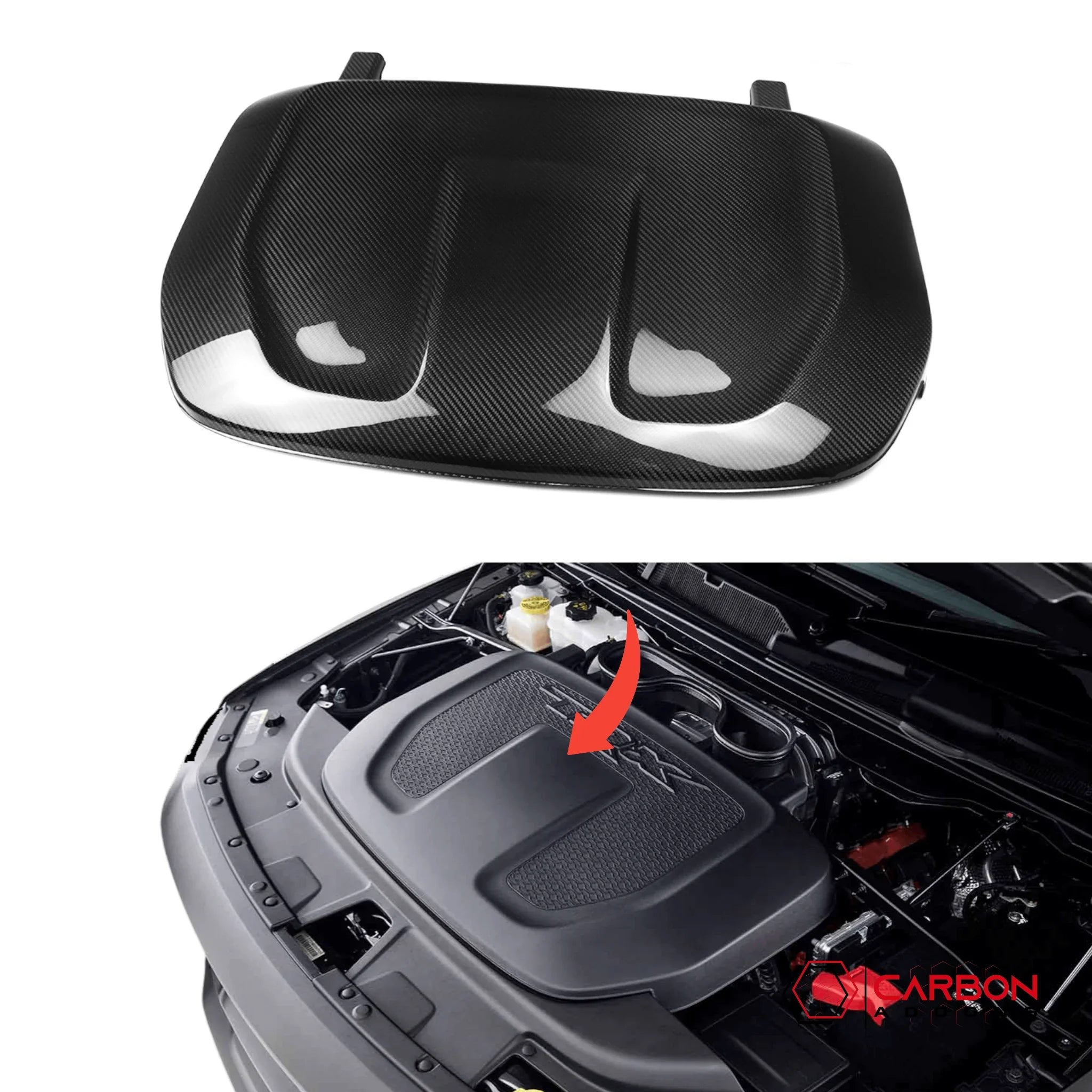 2021+ RAM TRX Real Carbon Engine Bay Replacement Trim Carbon Fiber ...